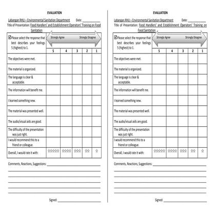 Food sanitation evaluation | PDF