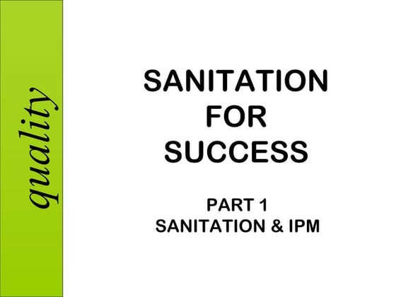 SSOP- SANITATION STANDARD OPERATING PROCEDURES | PPT
