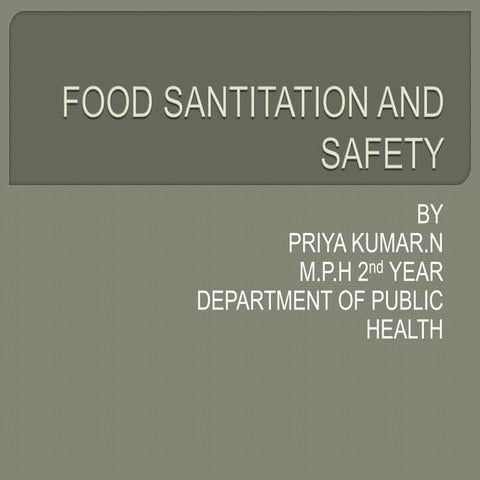 Food santitation and safety | PPTX