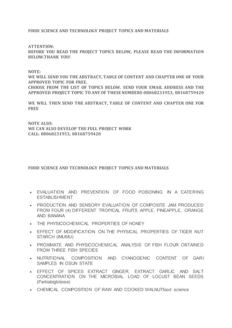 Microbiology project topics and materials | DOCX | Infectious Diseases ...