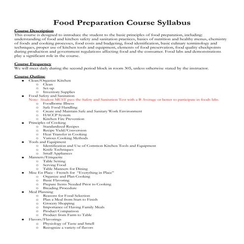 Foodscoursesyllabusforpdf (1) | PDF