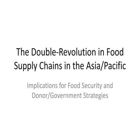 Food Security & Food Supply Chains 2011 | PDF