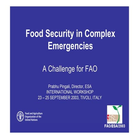 "Food Security in Complex Emergencies" | PDF