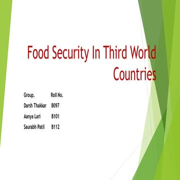 Food security in third world countries | PDF