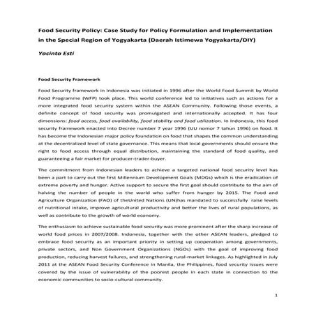 Food security policy | PDF
