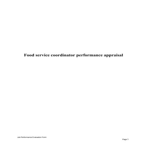 Food service director perfomance appraisal 2 | DOCX