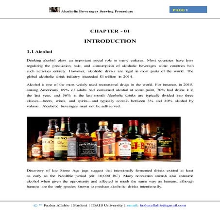 Alcoholic Beverage Serving Procedure | DOCX