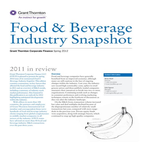 Food & Beverage Industry Snapshot | PDF
