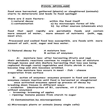 Food spoilage | PDF