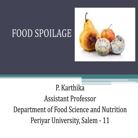 Food spoilage | PPTX