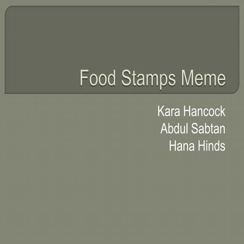 Food stamps meme | PPT