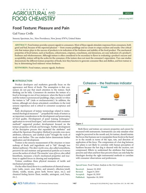 Textural attributes of fruits and vegetables | PPTX | Food & Drink