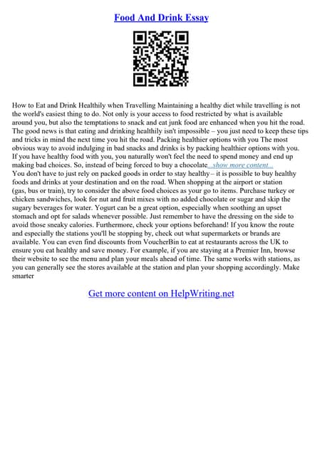 Fast Food Persuasive Essay | PDF