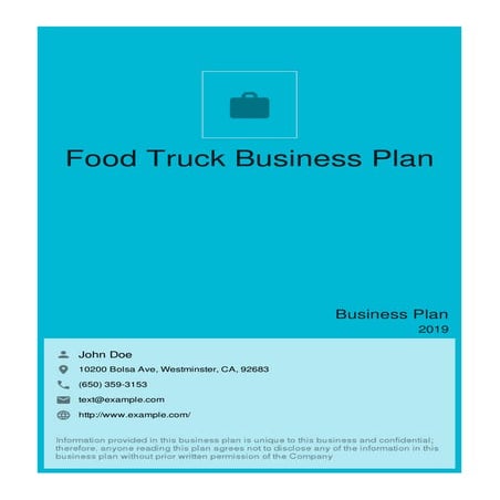 Food truck business plan example | PDF
