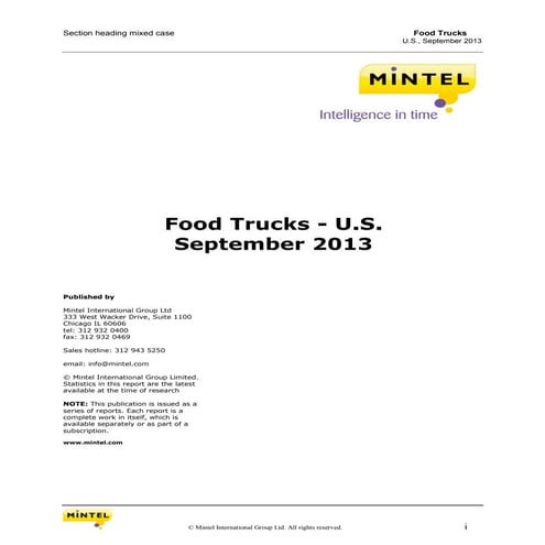 Experiential Food Truck Renta__ Food truck us 13 mintel report | PDF ...