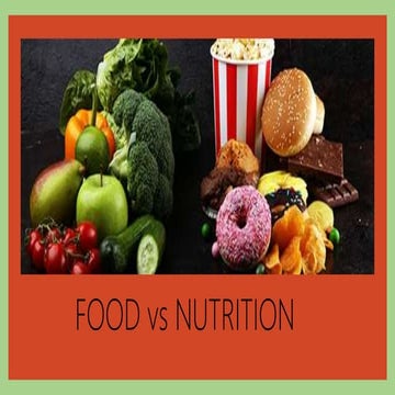FOOD vs NUTRITION.pptx | Nutrition | Healthy Living
