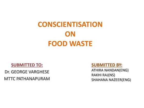 Food wastage | PPT