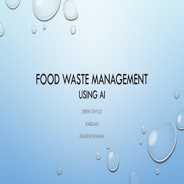 Food waste management system presentation | PPTX