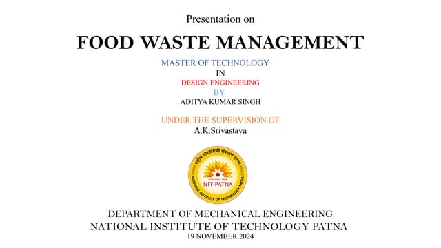 Food waste management | PPTX
