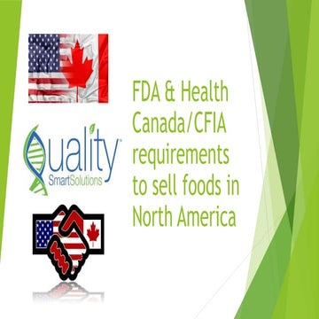 FDA & Health Canada (CFIA) Requirements to Sell Foods in North America ...