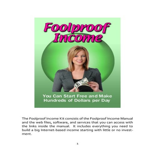 Foolproof income | PDF