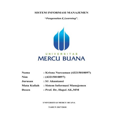 Pengenalan E-learning Pada Sistem Informasi Manajemen | PDF