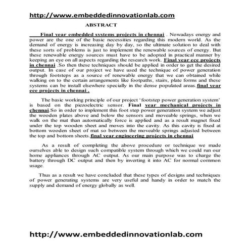final year embedded systems projects in chennai | DOCX