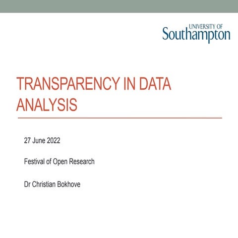 Transparency in Data Analysis | PPT