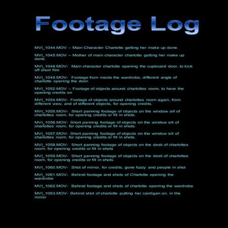 Footage log | PDF