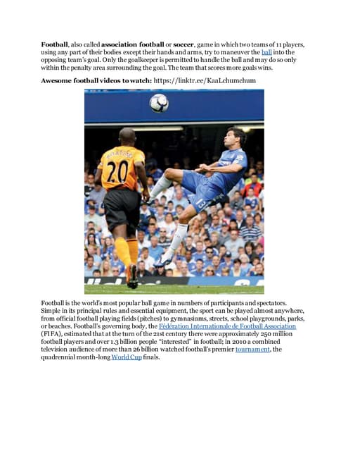 history of football | PPTX | Soccer | Sports