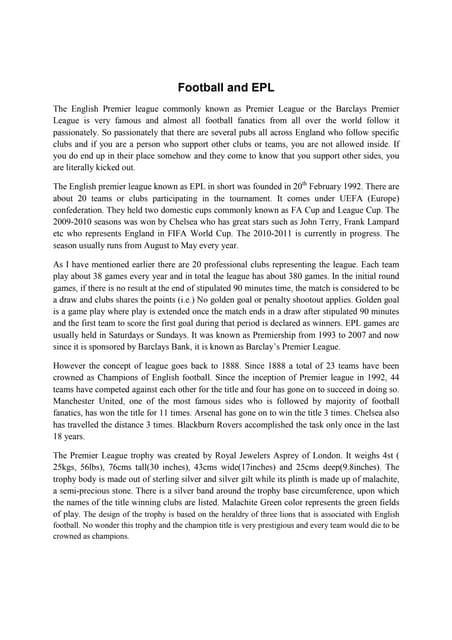 Premier league presentation | PPT