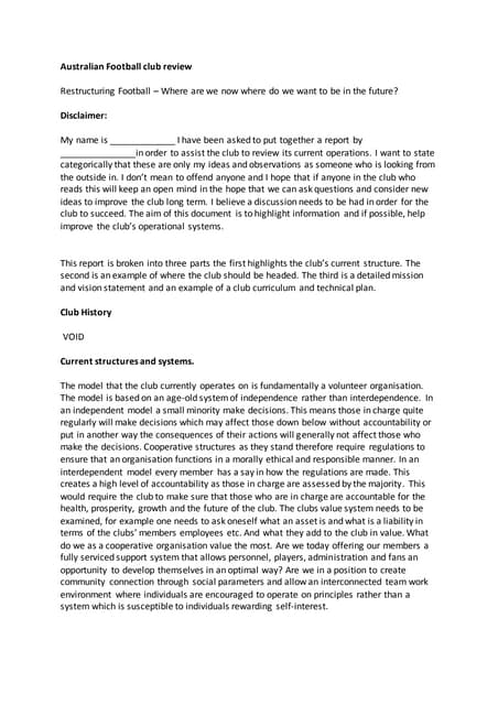 The Organizational Structures of the NFL and Its Relation to Classical ...