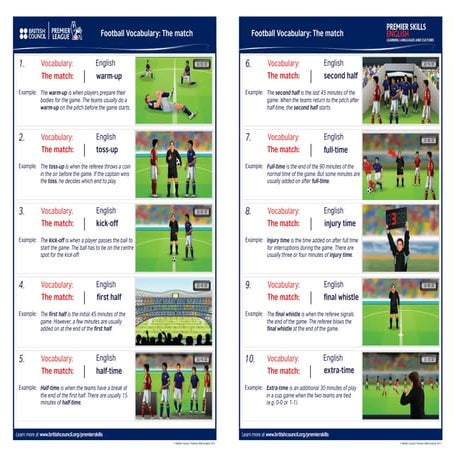 Football vocabulary match_0 | PDF