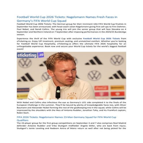 Football World Cup 2026 Tickets Nagelsmann Names Fresh Faces in Germany’s FIFA World Cup Squad.pdf