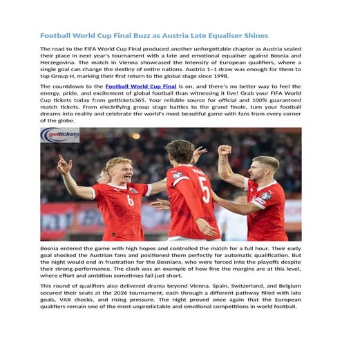 Football World Cup Final Buzz as Austria Late Equaliser Shines.docx