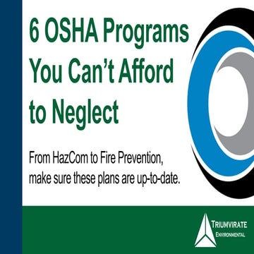 Are Your OSHA Written Programs Up to Date? | PPT