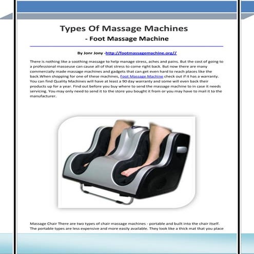 Foot massage machine | PDF