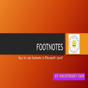 How to use Footnote? | PPT
