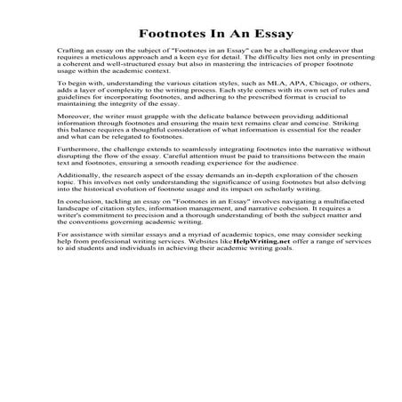 Footnotes In An Essay | PDF