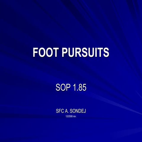 Foot pursuits training | PDF