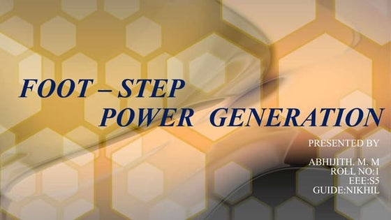 Foot step power generation.ppt | Technology & Computing