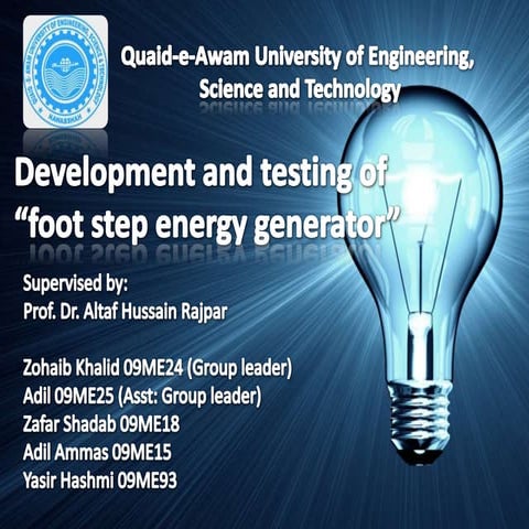 Footstep energy generator | PPTX