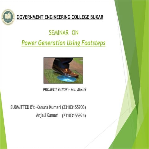 FOOT STEP POWER GENERATION | PPTX