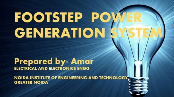 FOOT STEP POWER GENERATION | PPT