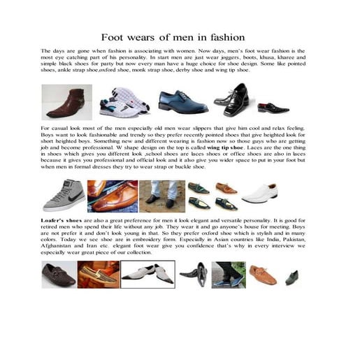 Foot wear for men | DOCX