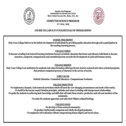 FUNDAMENTALS OF PROGRAMING SYLLABUS 22-23 | DOCX