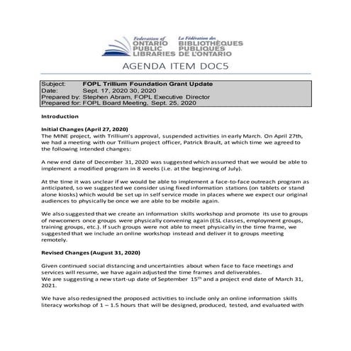 Fopl otf project plan doc 5 | DOCX