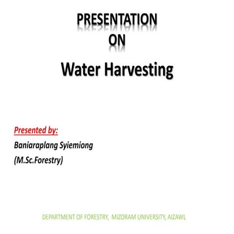 Methods of Water harvesting | PPTX