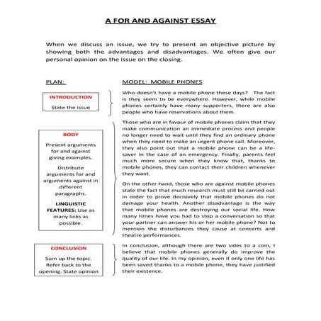 For - Against essay | DOCX