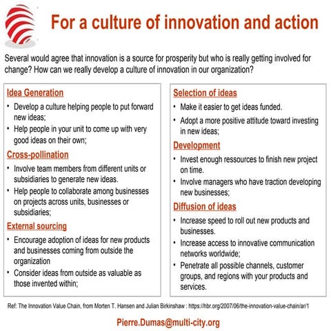 For a culture of innovation and action | PPT